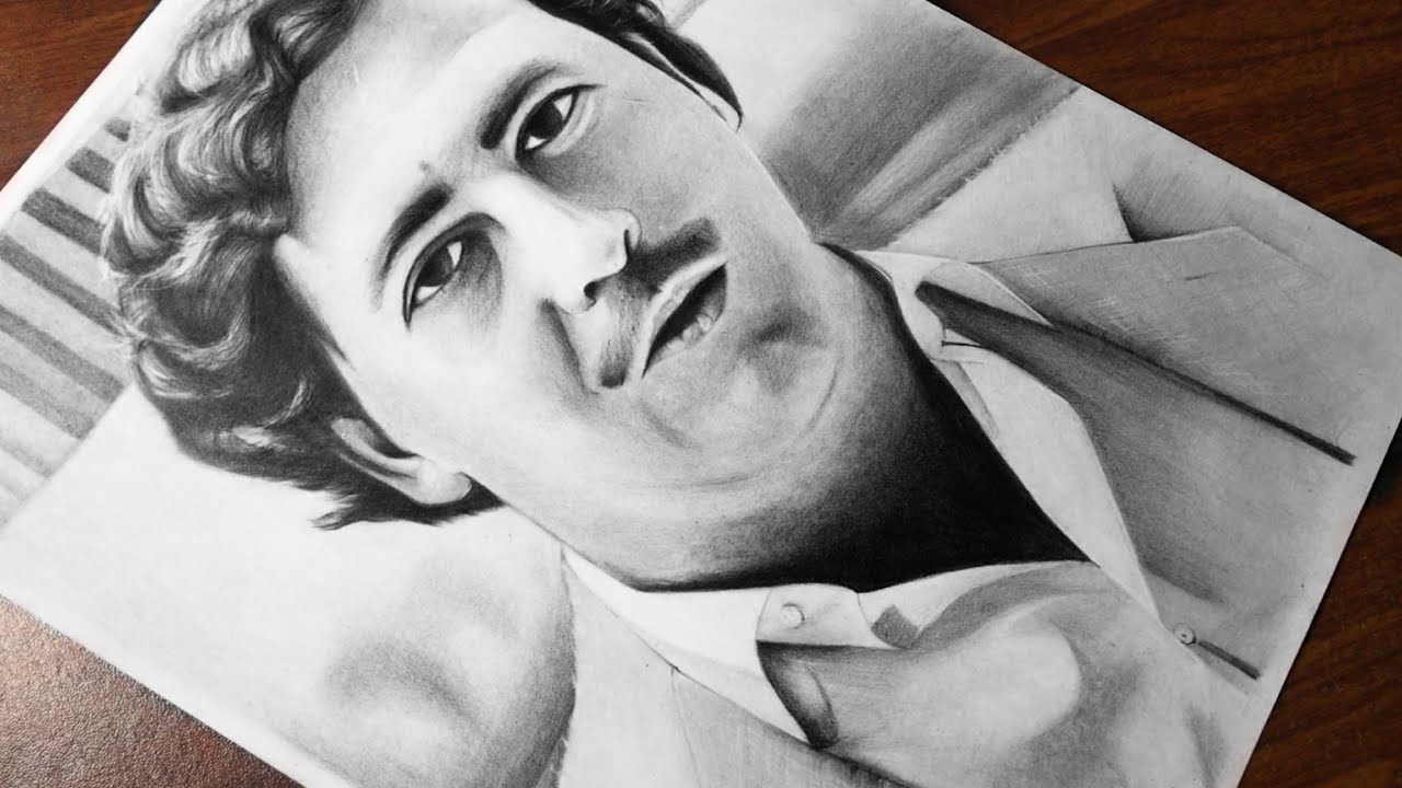DIBUJO DE PABLO ESCOBAR A REALISTA A LAPIZ -DIBUJANDO A PABLO ESCOBAR ...