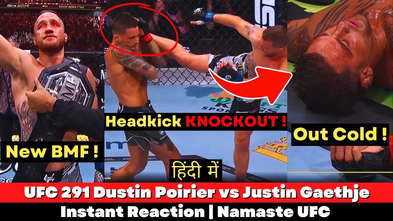 HEADKICK KNOCKOUT !! Justin Gaethje Knocks OUT COLD Dustin Poirier ...