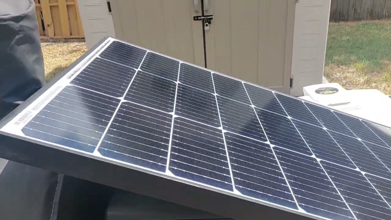 jjn solar panel 100 watts charging a bluetti eb3a - YouTube