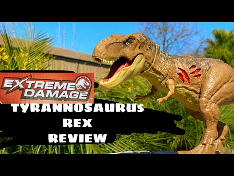 JURASSIC WORLD, EXTREME DAMAGE T-REX FIGURE REVIEW!! (BRAND NEW ...