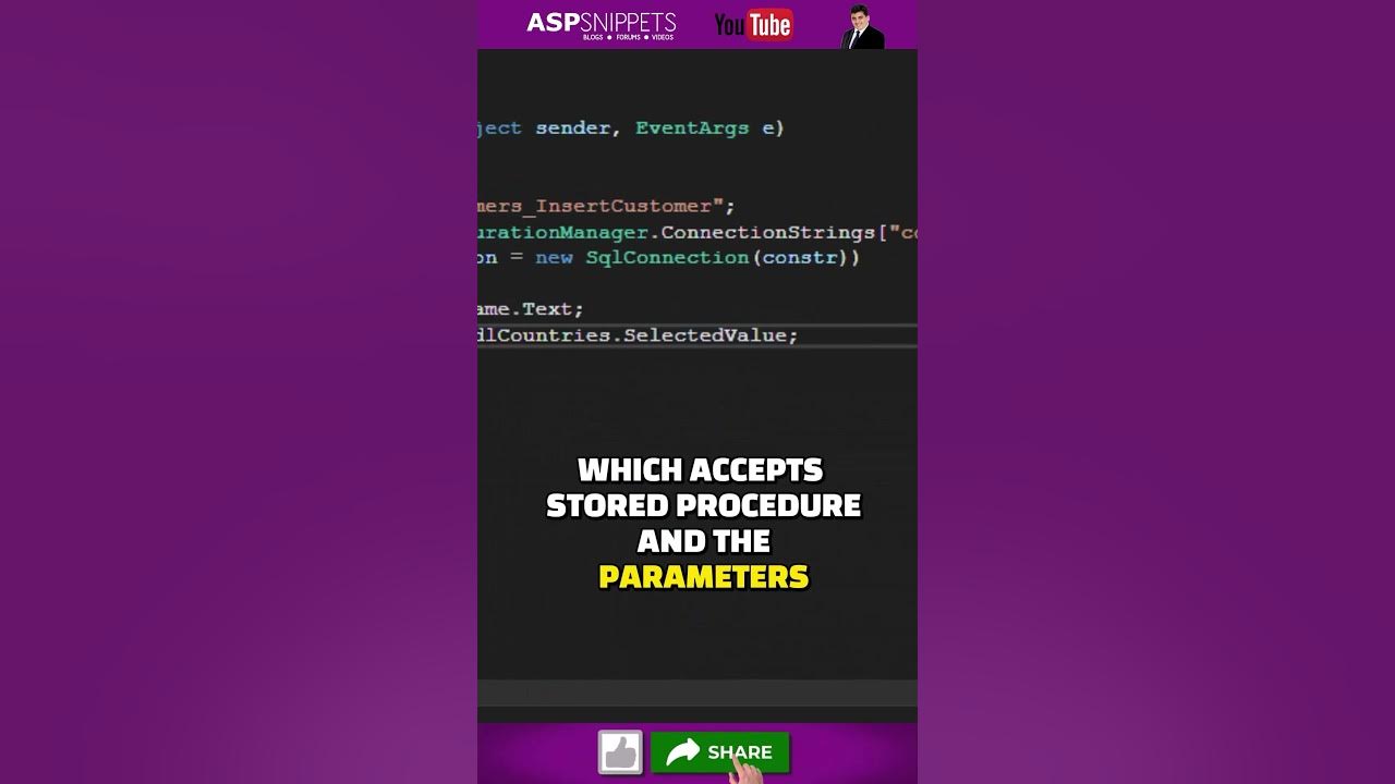 Insert with Stored Procedure using Dapper in ASP.Net #shorts #information - YouTube
