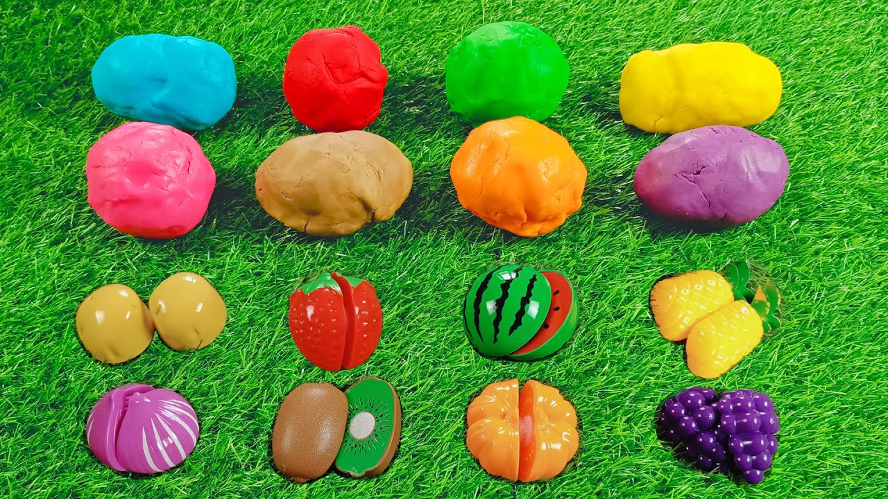 Let's find the fruits inside the colorful Play-Doh - Yuk kita cari ...