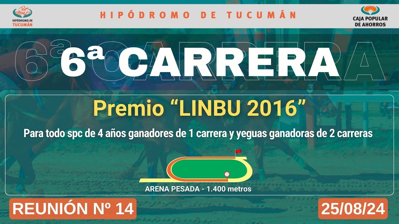 6ta. Carrera - Premio "LINBU 2016" - 1.400 metros - YouTube