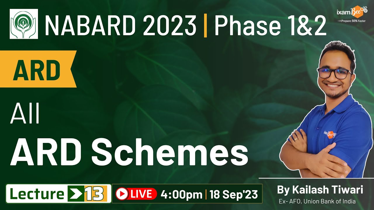 NABARD 2023 || All ARD Schemes in One session || By Kailash Sir - YouTube