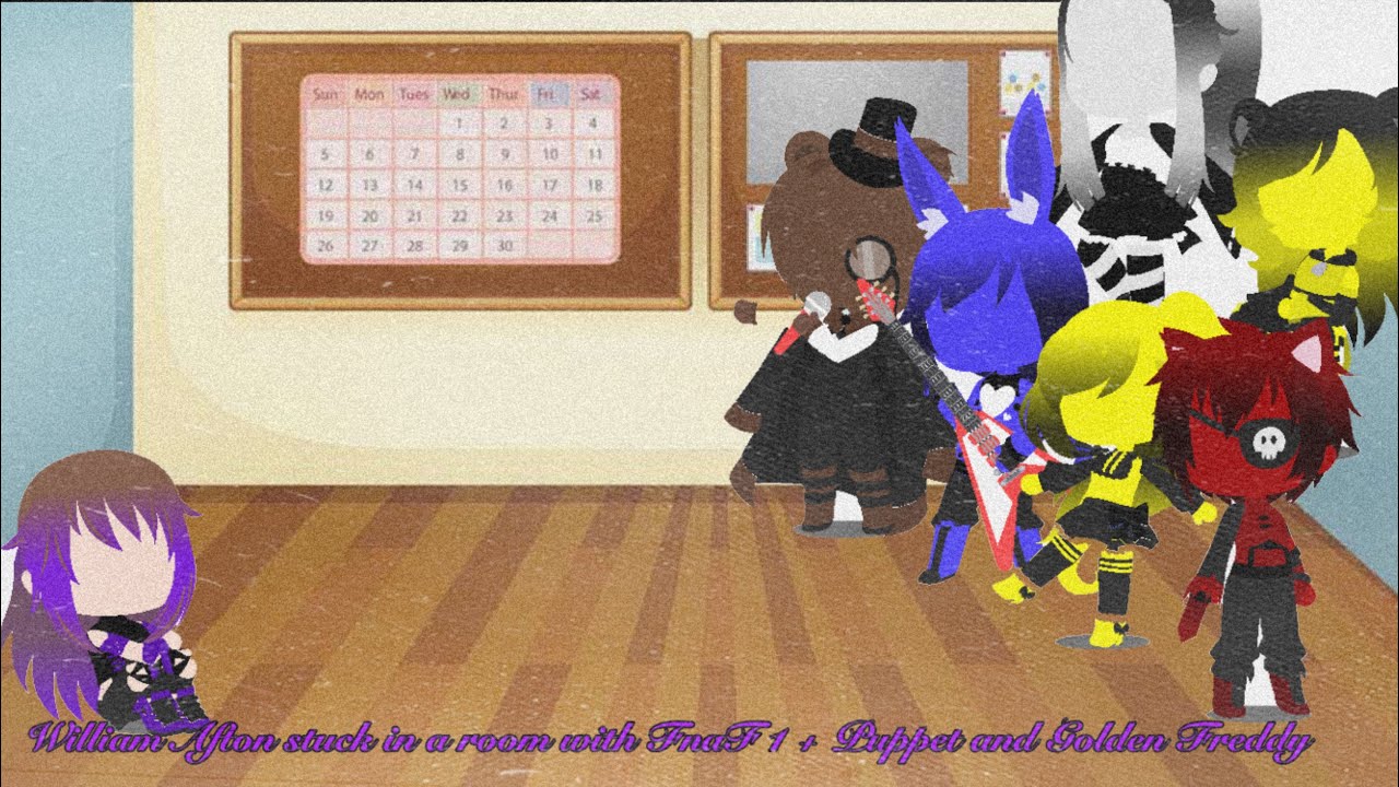 William Afton stuck in a room with FnaF + Puppet and Golden Freddy ...