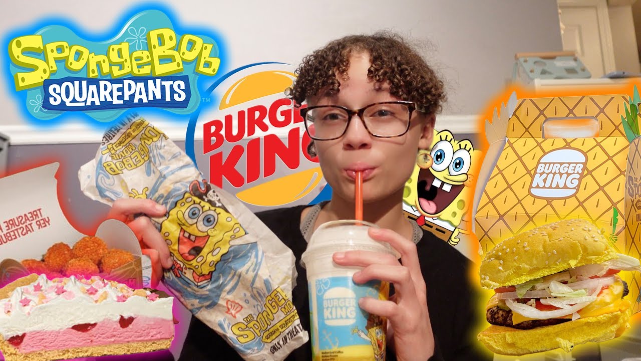 TRYING BURGER KING'S SPONGEBOB MEAL (honest review) - YouTube