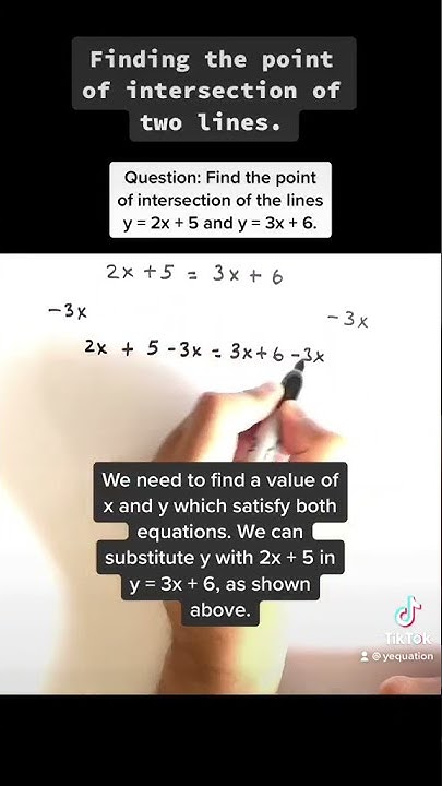 Finding the point of intersection of 2 lines. #equationofstraightline #maths #geometry # ...