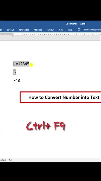 #shorts||How to Convert Number into Text in Ms word||😳 Magic Tricks 👈 ...