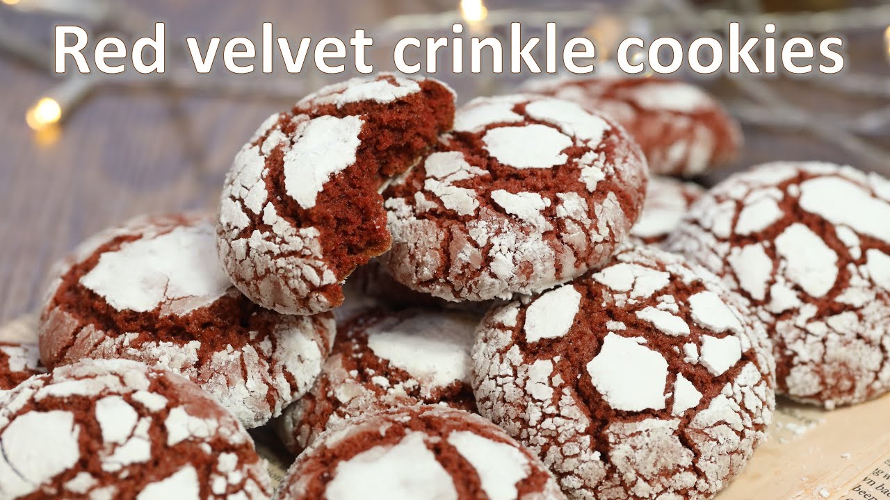 Bánh quy red velvet crinkle làm siêu nhanh và siêu ngon | Red velvet ...