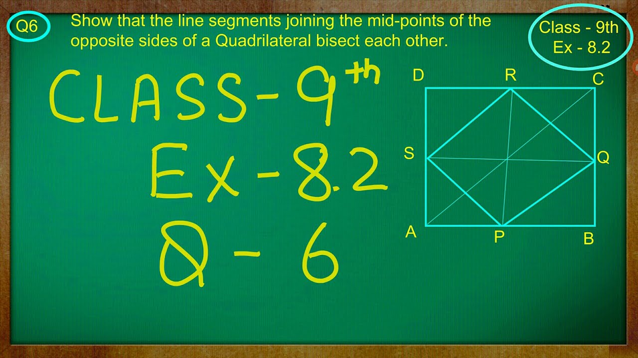Class - 9th ( Quadrilaterals ) Ex 8.2, Q no. 6 solved ncert - YouTube