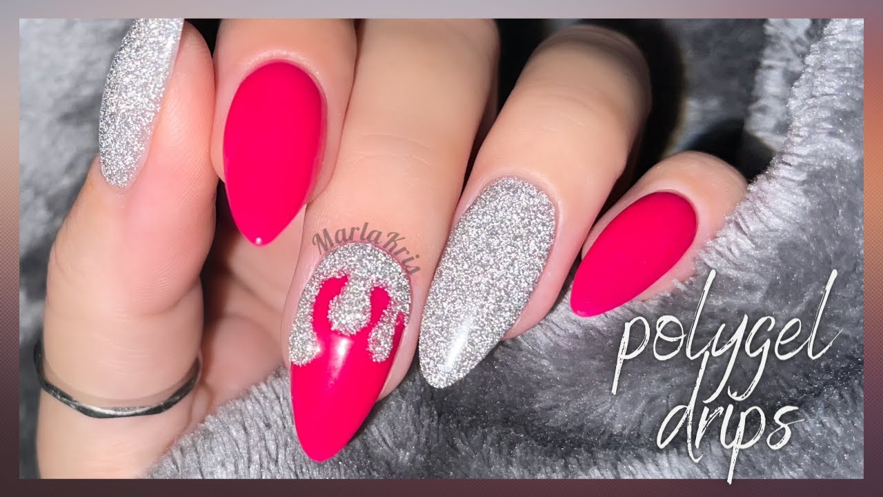 How to: make your own polygel and drip design over dip powder nails ...