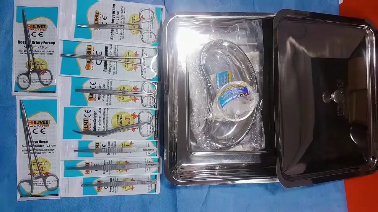 DRESSING SET 8 PIECES, SUTURE SET 12 PIECES, Minor Delivery set 25 pieces,Surgical instruments ...