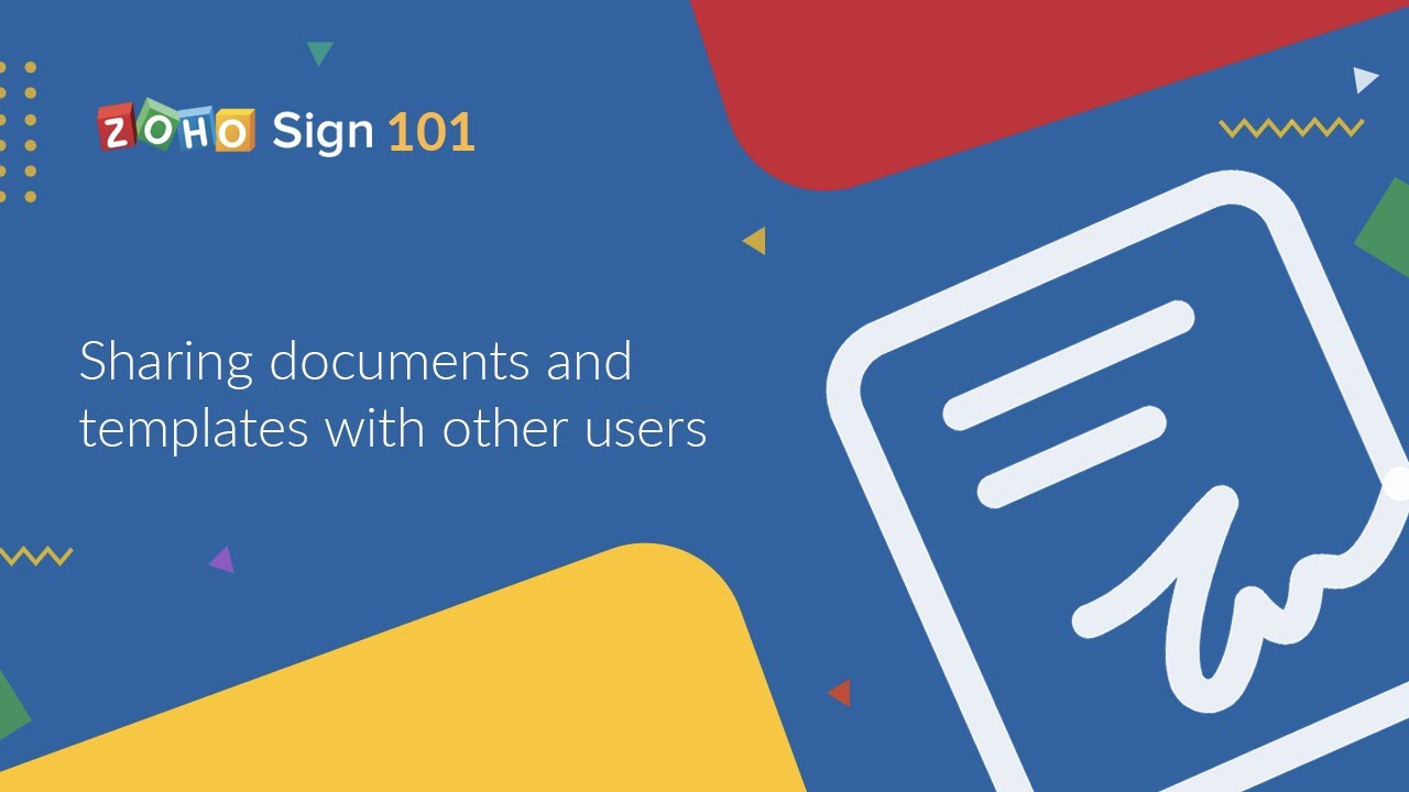 Zoho Sign 101 - How to share documents and templates with other users ...
