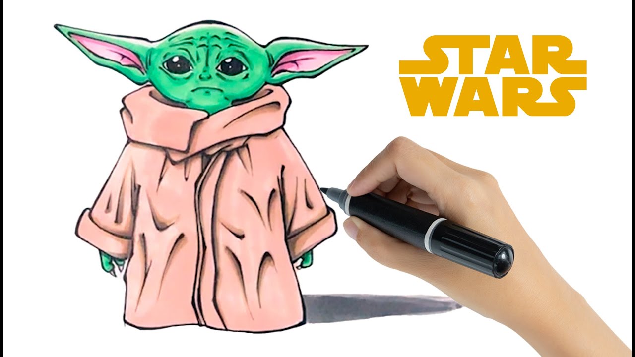How to Draw a Realistic BABY YODA (in COLOR) - YouTube