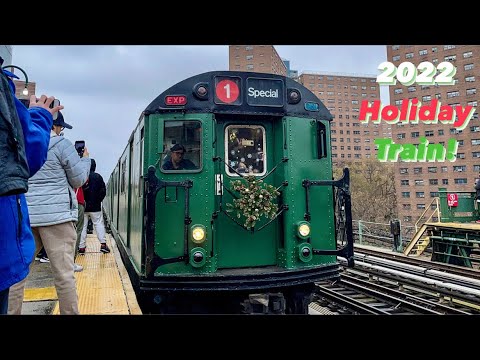 MTA's 2022 TOMC Holiday Train action on the (1) line! - YouTube