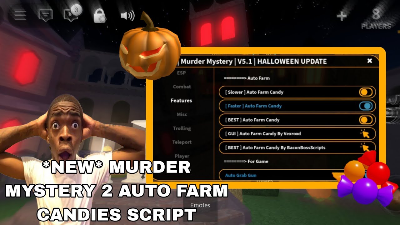 Murder Mystery 2 Best Halloween Script 🎃 | AutoFarm Candies Fluxus,Hydrogen,Delta,Arceus X ...