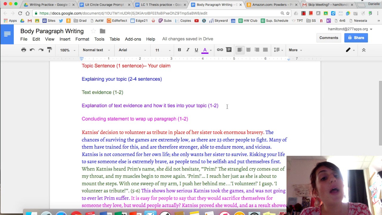 Writing a Body Paragraph - YouTube