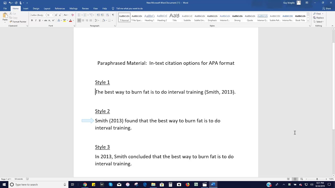 3 Styles of APA In-text formatting - YouTube