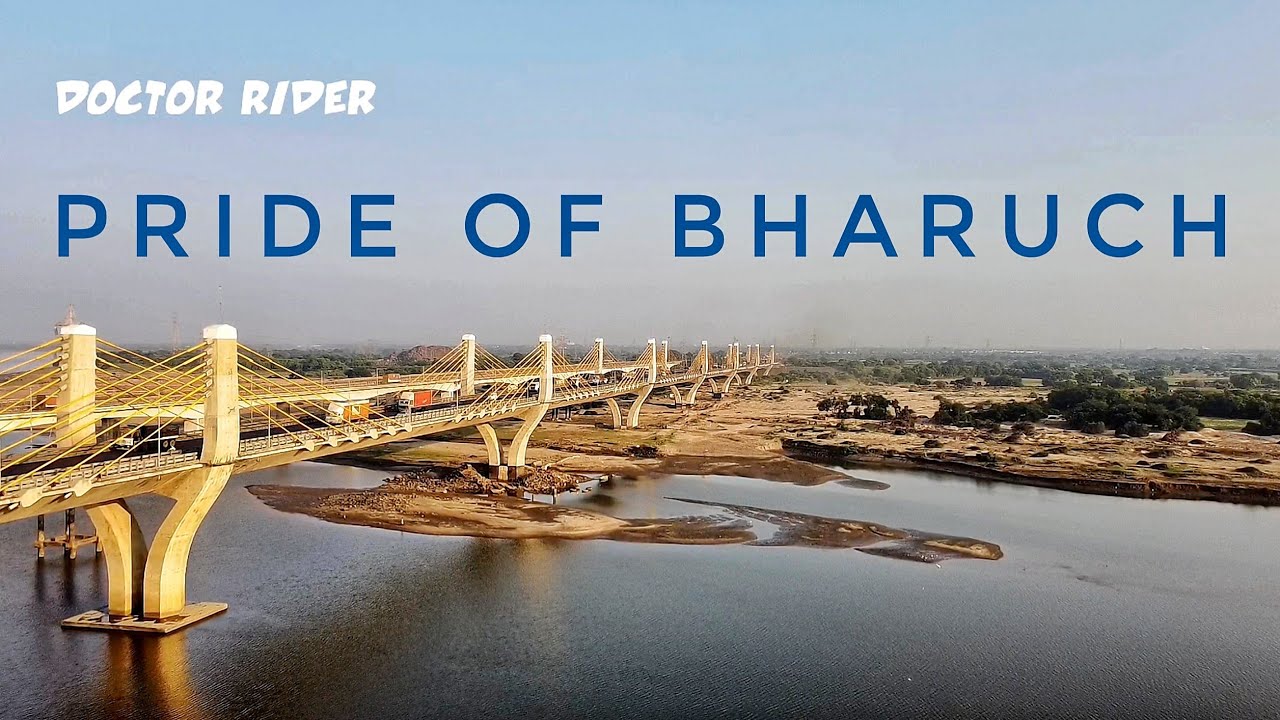 Bharuch cable bridge - drone shots - YouTube