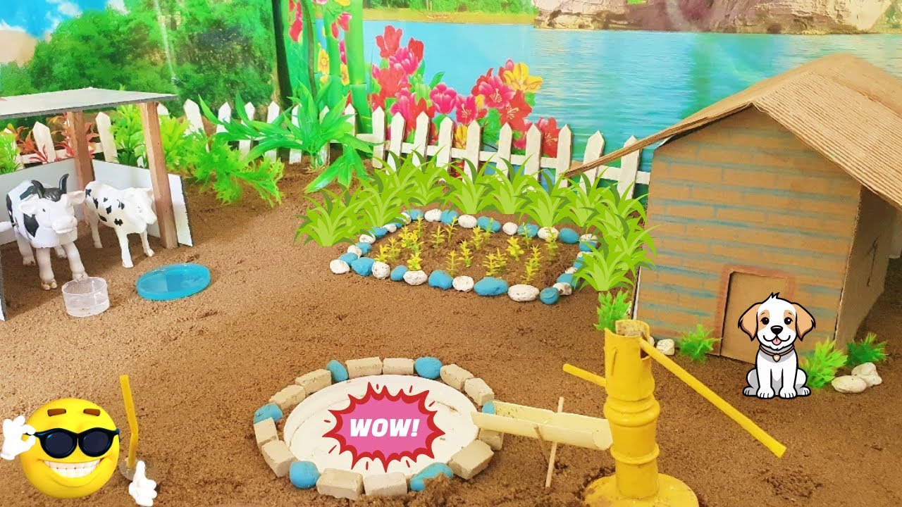 Diy Farm Diorama Adventure (how to make cow shed and water pump) - YouTube