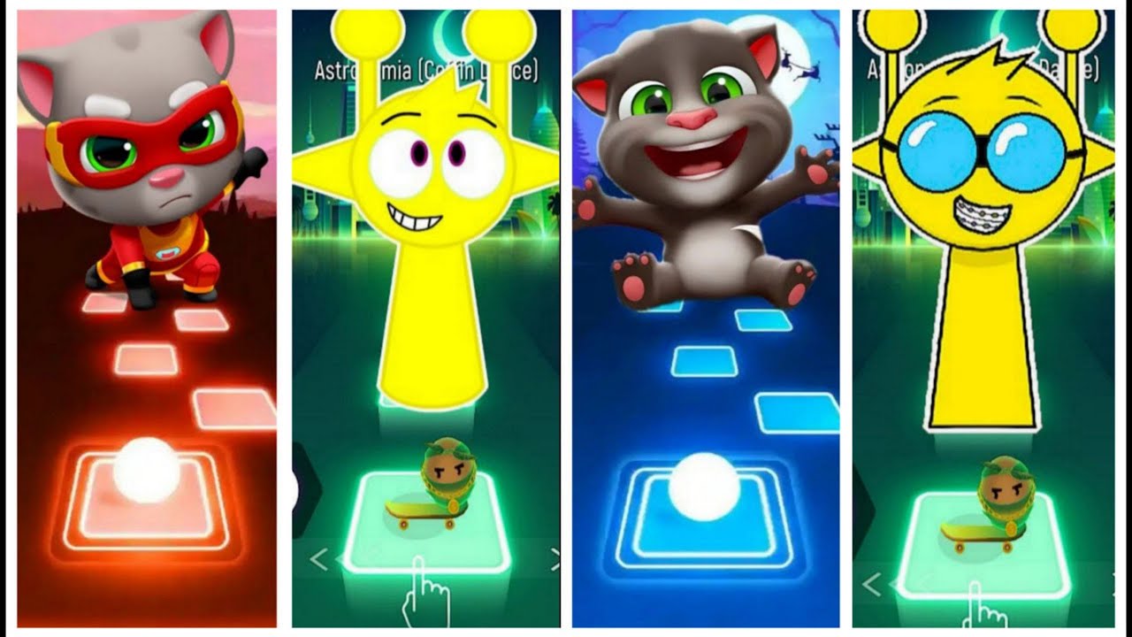 TALKING TOM VS SPRUNKI VS TALKING TOM VS SPRUNKI TILES HOP EDM RUSH WHO ...