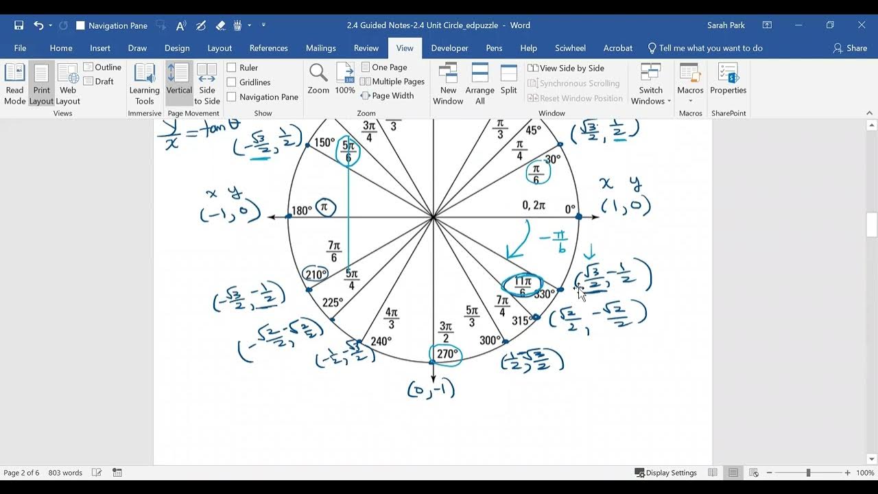 2.4 Unit Circle part 3/3 Math 1113 SP23 - YouTube