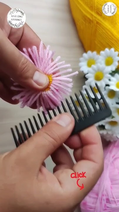 EASY WOOLEN FLOWER PATTERN MAKING TUTORIALS - YouTube