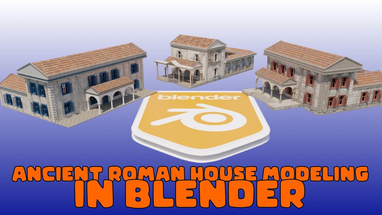 Lowpoly Ancient Roman House Modeling in Blender 3d / Time lapse / Speed ...