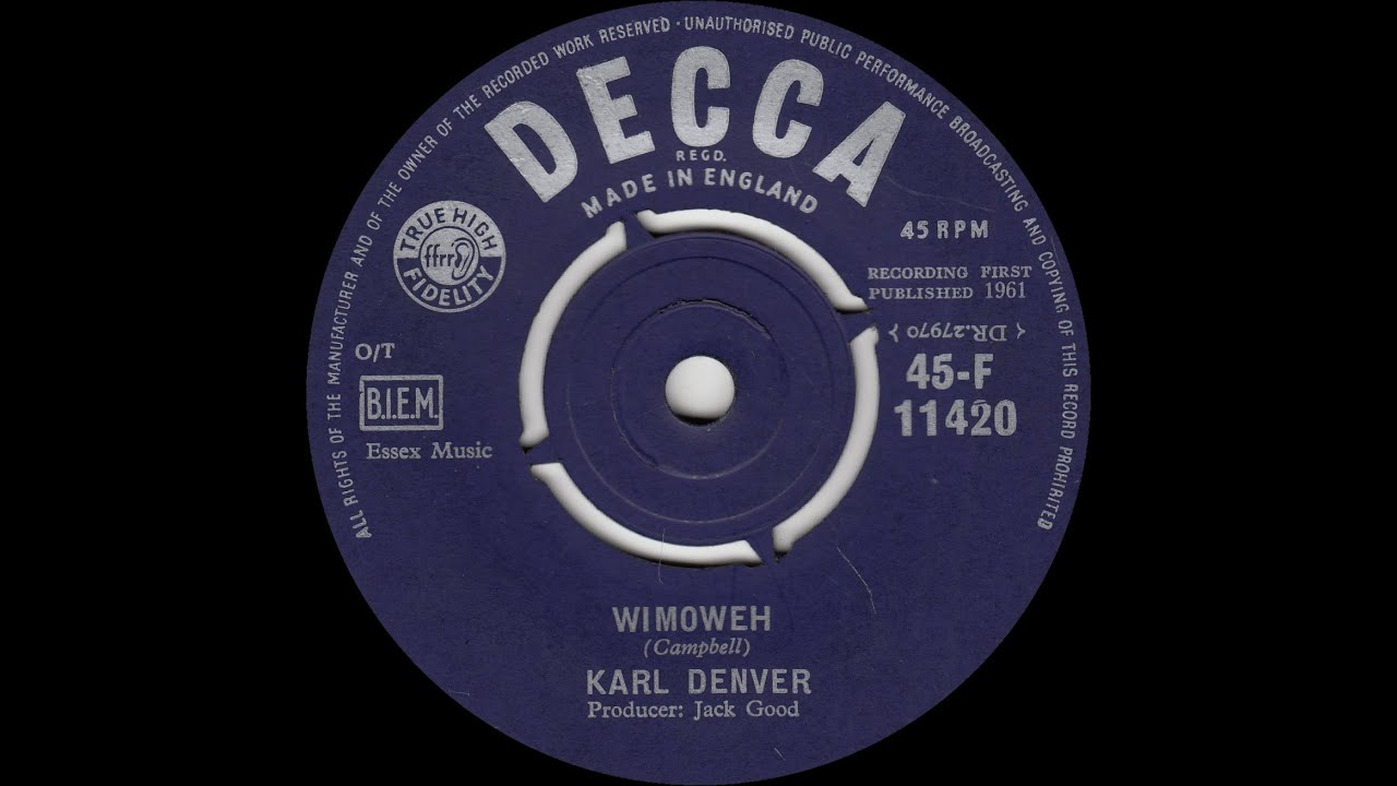 Karl Denver - Wimoweh - YouTube