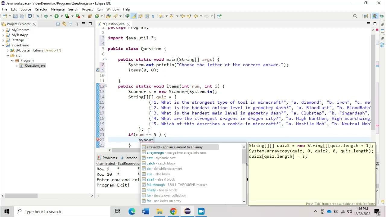 Task Performance 5 Question Quiz Computer Programming 1 Answer - YouTube