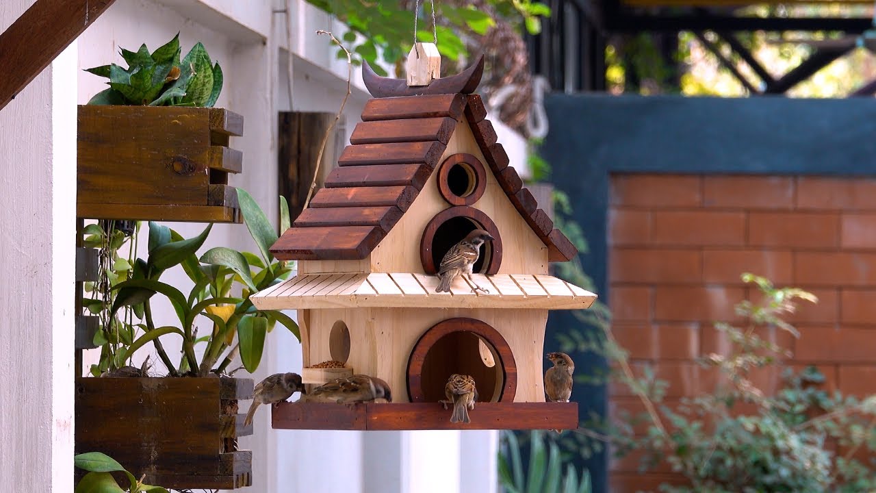 Build a TWO STORY Bird House and Feeder Combo! - YouTube