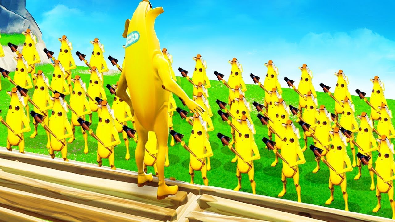 J'ai voulu me battre contre 100 BANANES sur FORTNITE, voila le résultat ...