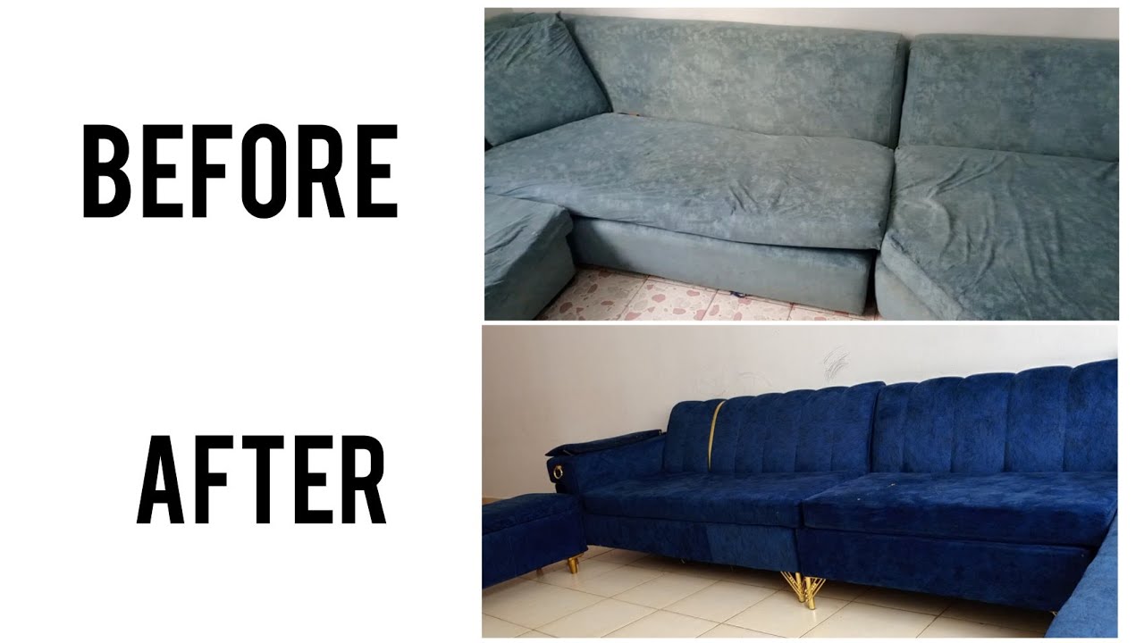 SOFA MAKEOVER | RESTORING AN OLD SOFA | SOFA REPAIR | How to reuphoster ...