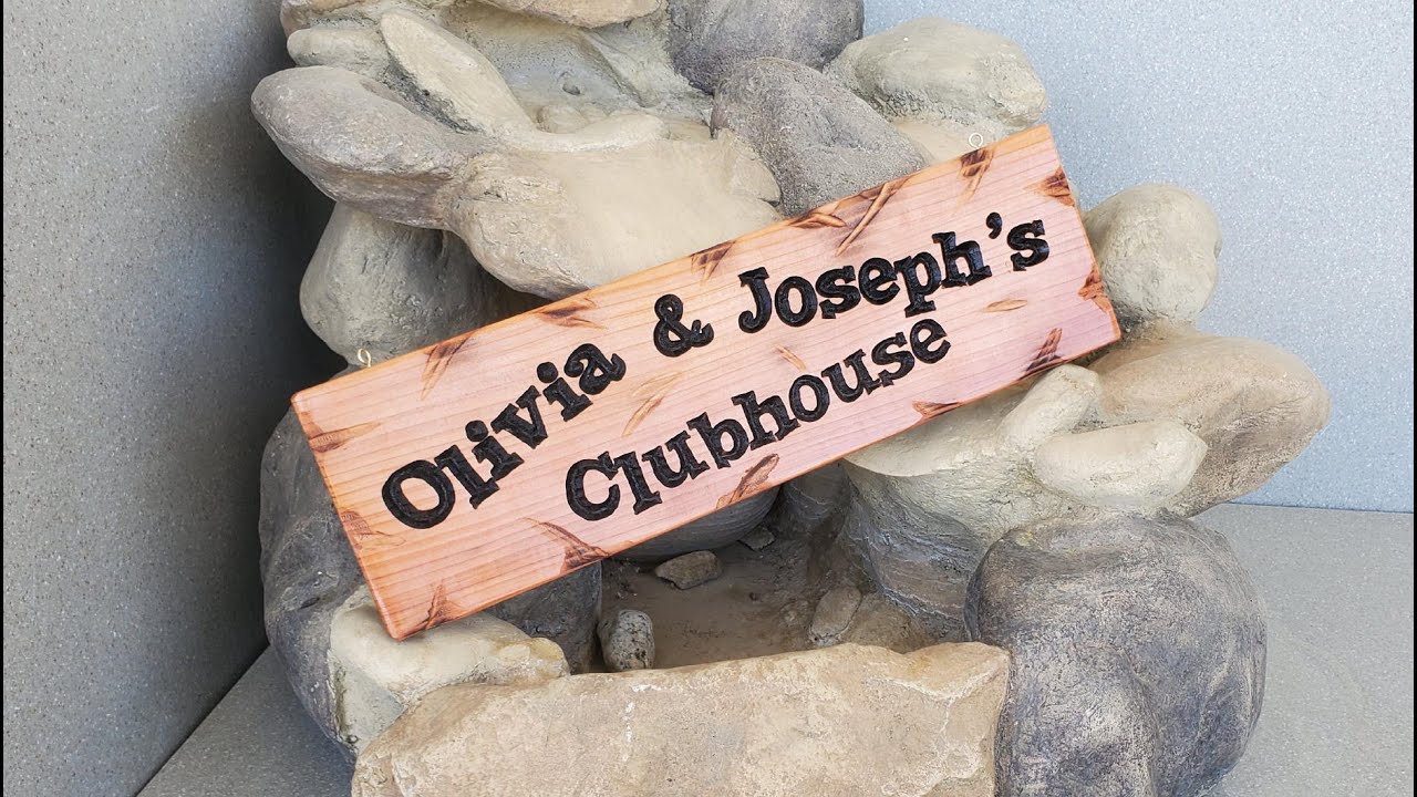 Creating a Redwood Clubhouse Sign - YouTube
