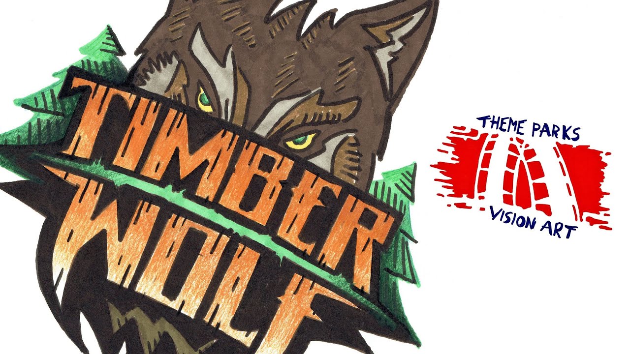 Drawing Timber Wolf Worlds of Fun logo - YouTube
