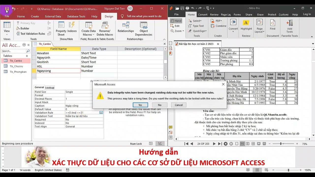 Access_02 Xác thực dữ liệu trong Microsoft Access (Validation) - YouTube