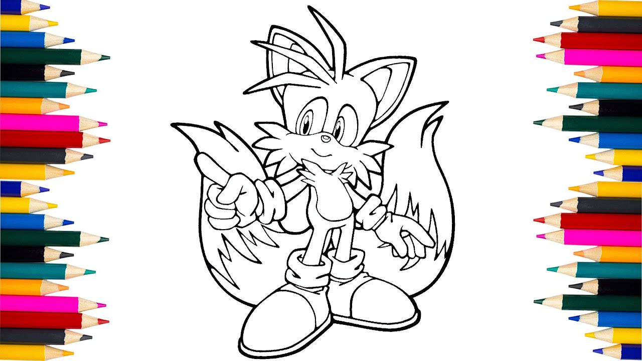 Tails Coloring Page - How to draw Tails - Sonic Team - Sonic Coloring ...