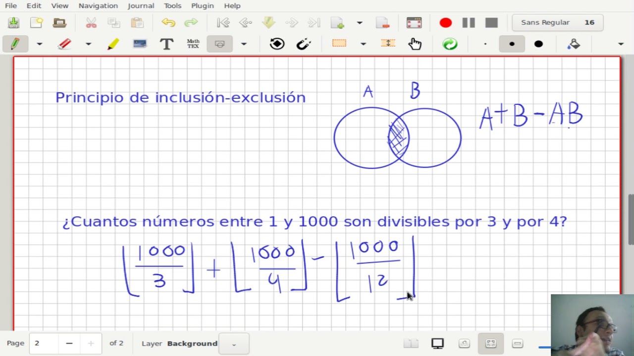 Matemáticas discretas II Clase 7-2 Repaso conteo principio de inclusión ...