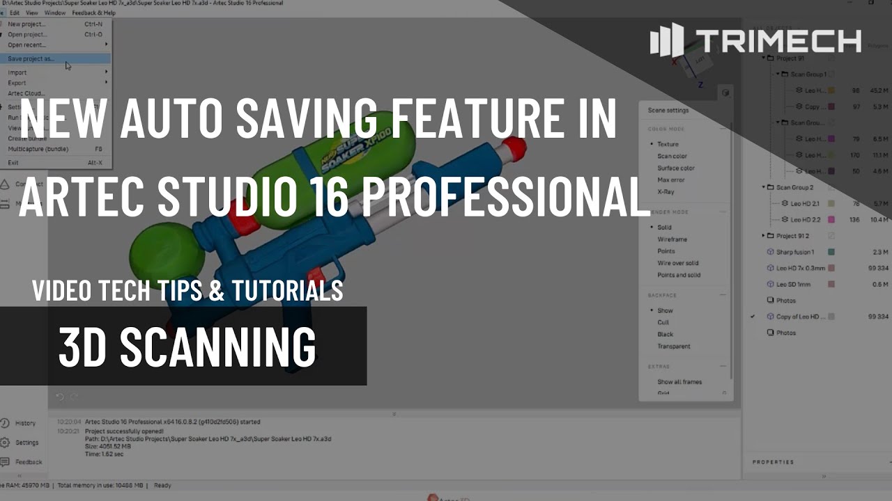 New Auto-Saving Feature in Artec Studio 16 - YouTube