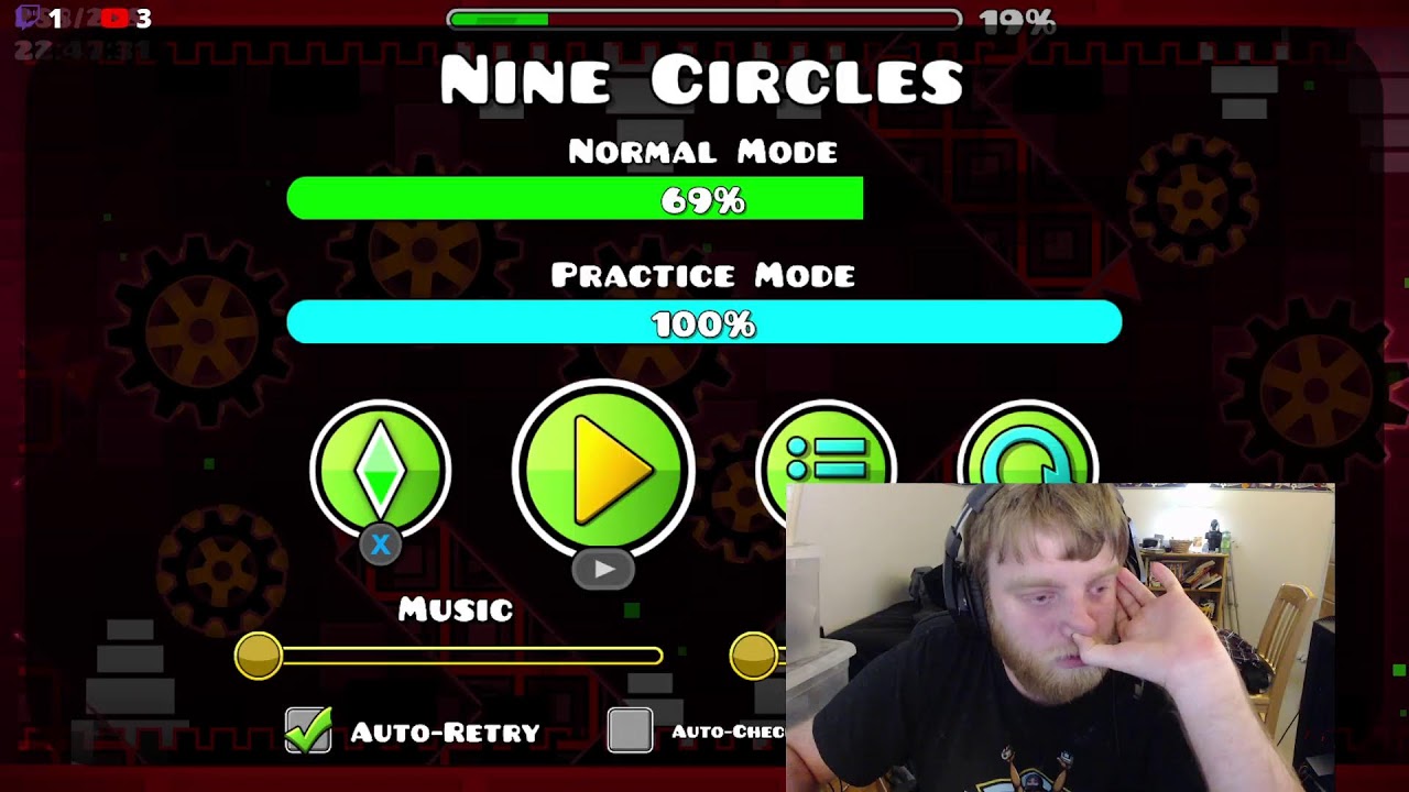 nine circles 69% (disabled streamer) | geometry dash - YouTube