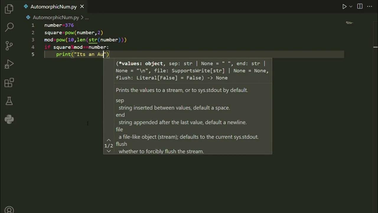 AUTOMORPHIC NUMBER IN PYTHON - YouTube
