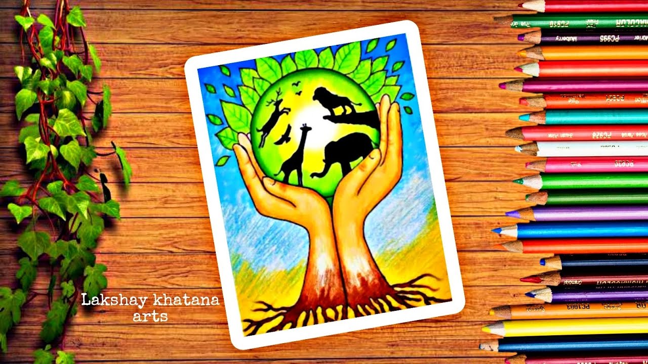 Save wildlife save animals poster || save animal drawing || save animal ...