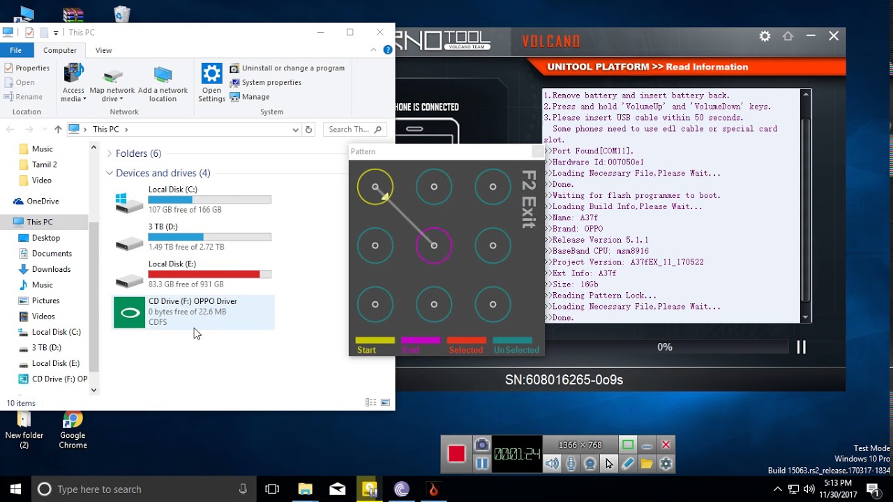 oppo a37fw frp+pattern done by inferno tool Volcan - YouTube