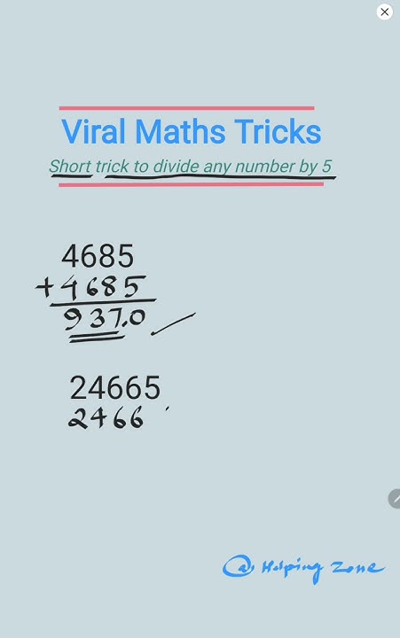 Viral maths tricks| how to divide any number by 5| #shorts - YouTube