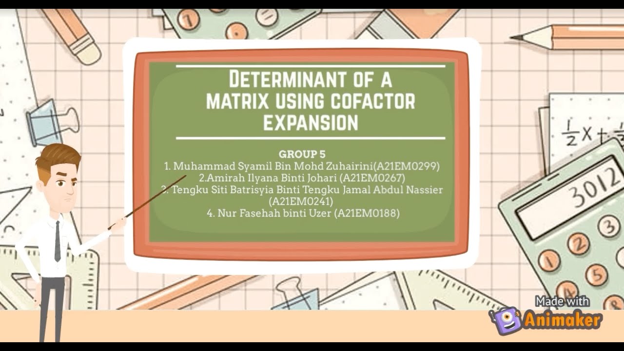 Group 5-Determinant Of A Matrix Using Cofactor Expansion - YouTube