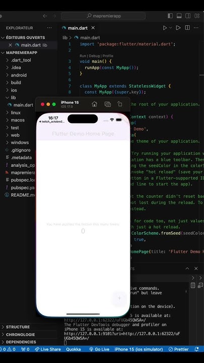 Premiere application de base - compteur #flutter #fluttertutorial #coding #learning - YouTube