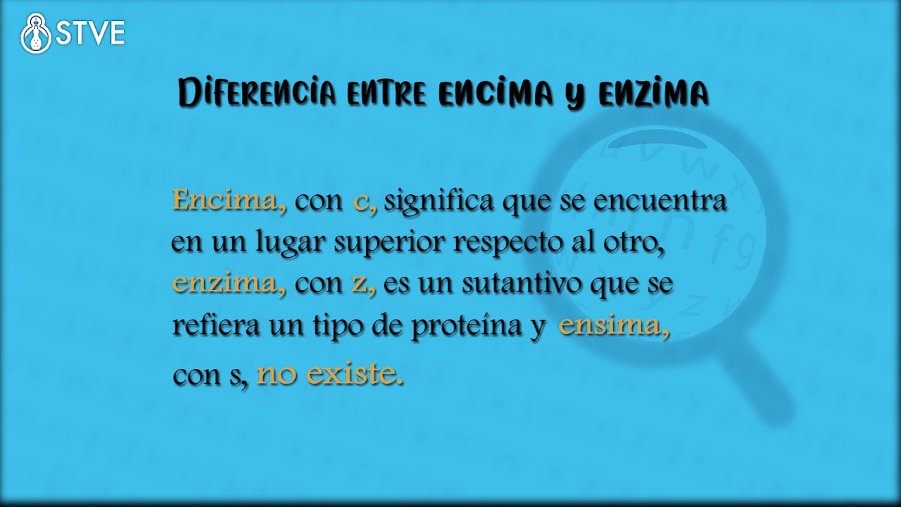 El Diccionario: Diferencia de encima y enzima - YouTube
