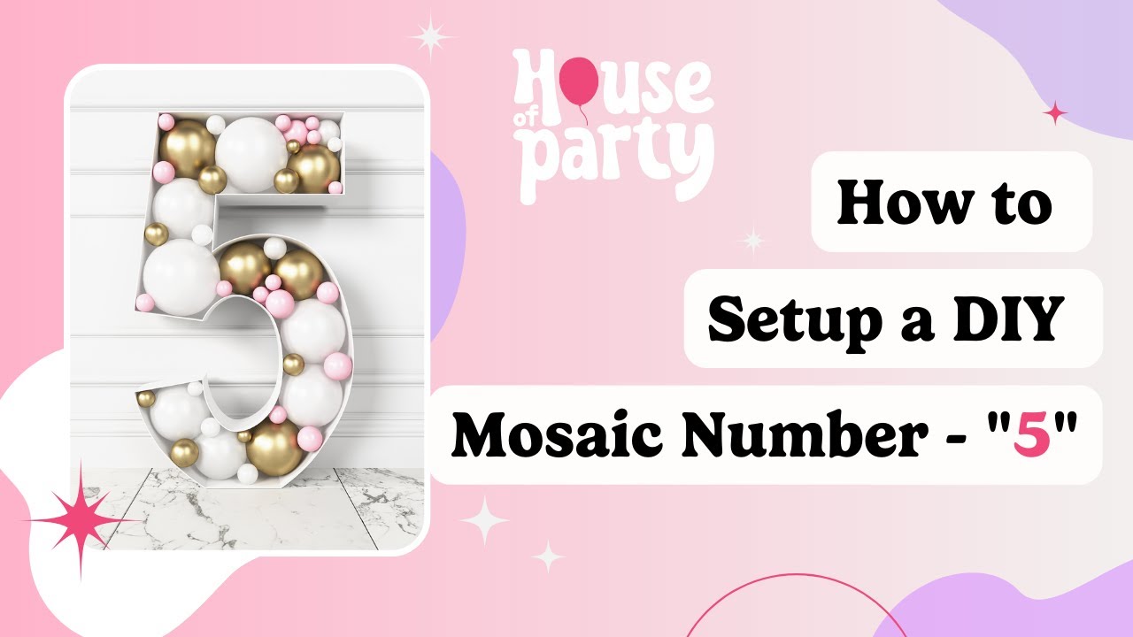 How to Setup a DIY Balloon Mosaic Number 5 | House of Party - YouTube