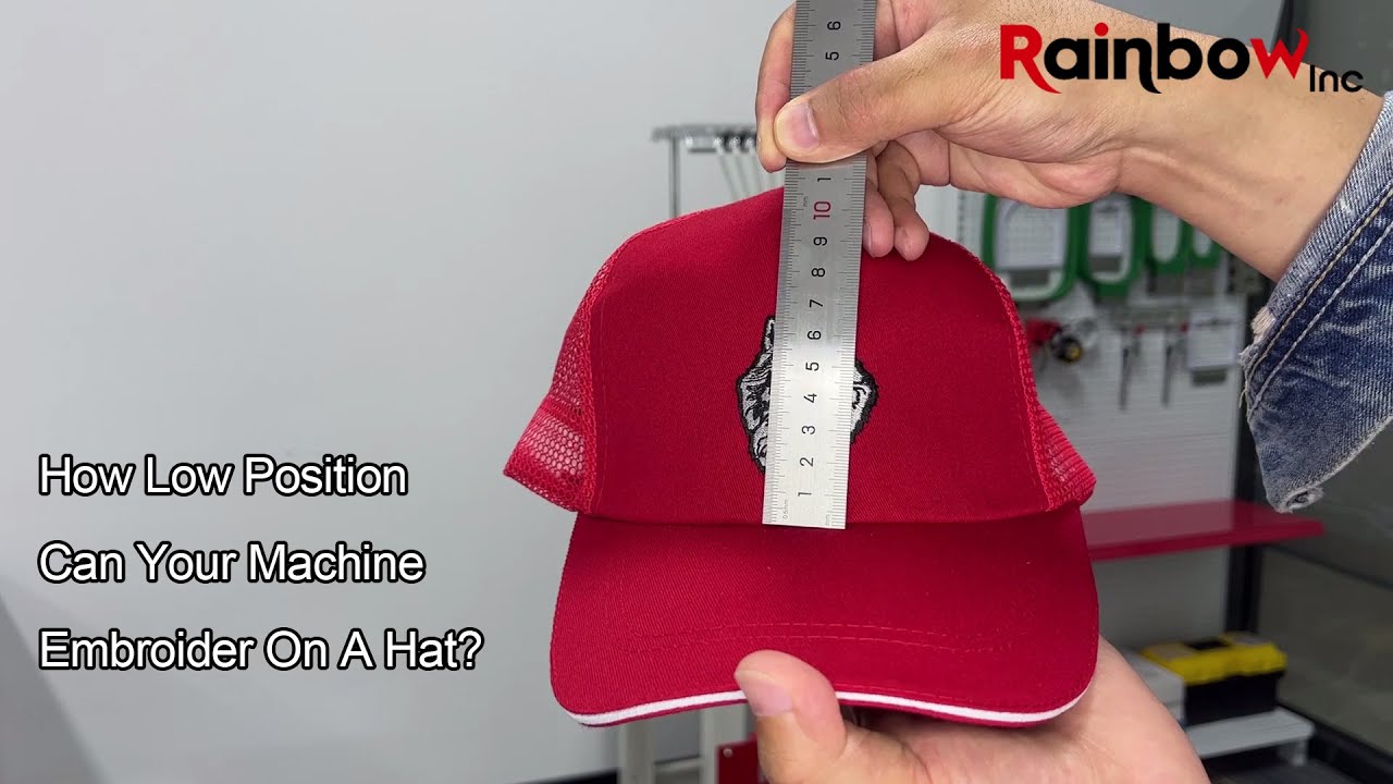 How low position can your machine embroider on a hat? - YouTube