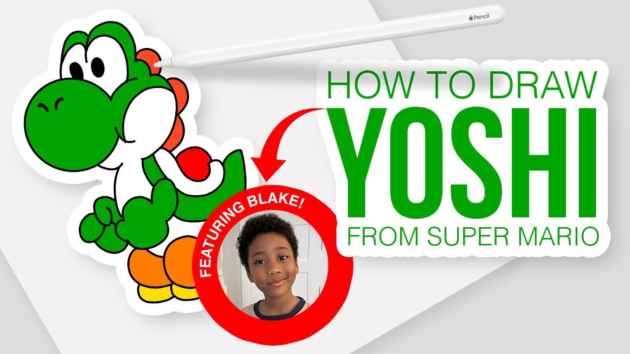 How to Draw Yoshi from Super Mario Bros. - YouTube
